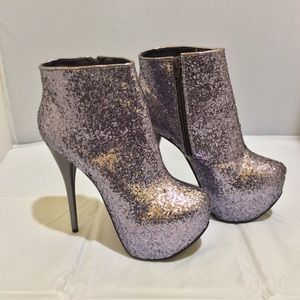 Lollipop | Shoes | Lollipop Glitter Covered Platform Ankle Booties ...
